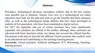 Virtual Assistants and Its Implementation | PPT