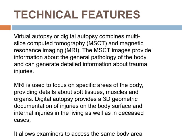 Virtual Autopsy Forensic medicine and toxicology | PPTX
