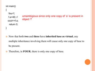Virtual base class | PPTX | Programming Languages | Computing