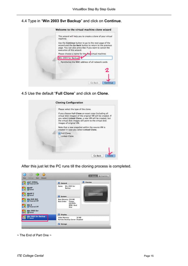Virtualbox step by step guide | DOCX