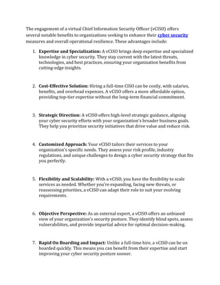 Virtual Chief Information Security Officer | VCISO | Cyber Security ...