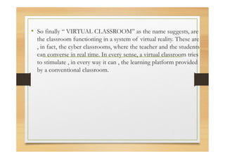 Virtual classroom pdf | PPT