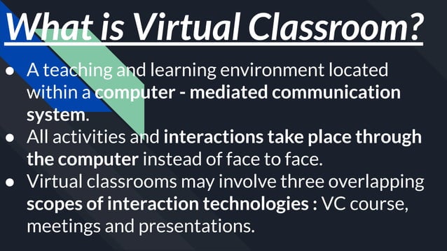 virtual class room TECHNOLOGY PRESENTATION | PPT