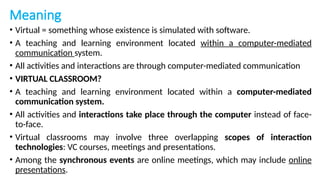 virtual classroom ppt education technology | PPTX