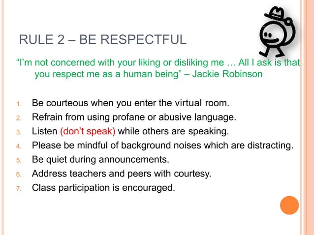 Virtual Classroom Rules PowerPoint Presentation | PPT