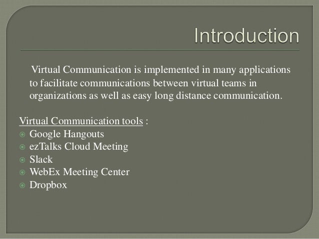 Virtual communication tools