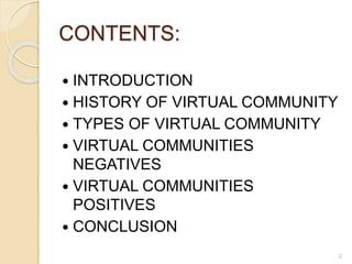 VIRTUAL COMMUNITY.pptx | Social Networking | Internet