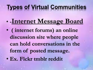 Virtual community | PPTX