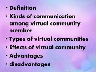 Virtual community | PPTX