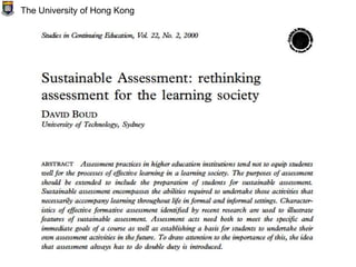 Sustainable assessment & online learning environments | PPT