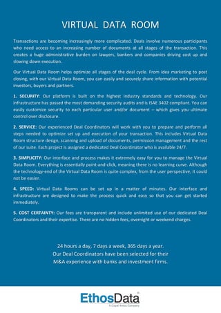 Virtual Data Room Brochure | PDF | Information Services Industry ...
