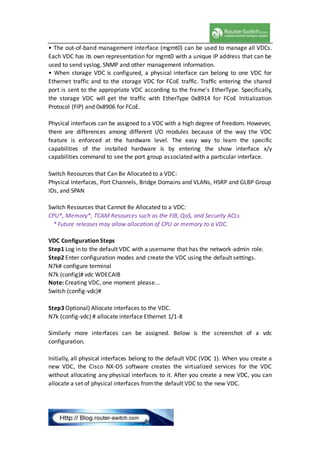 Virtual device context (vdc) configuration example | DOCX