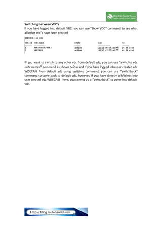 Virtual device context (vdc) configuration example | DOCX