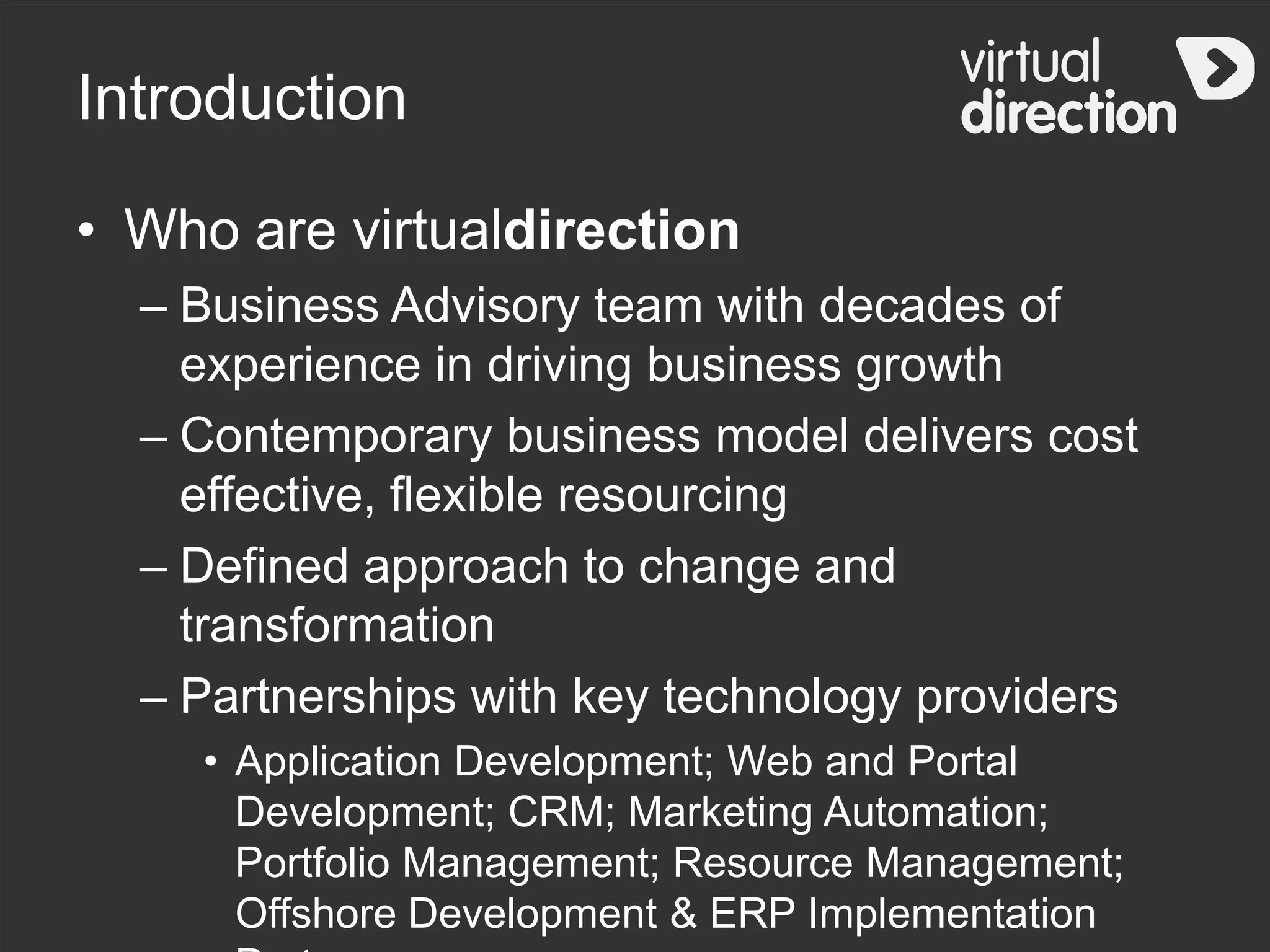 Introduction To virtualdirection | PPTX | Management Consulting ...