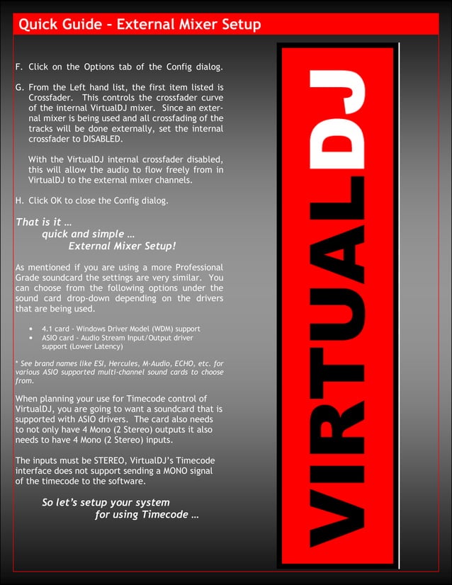 Virtual dj 6 setup quick guide | PDF