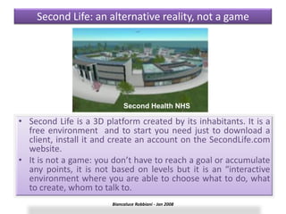 Virtual Health Education in Second Life | PPT