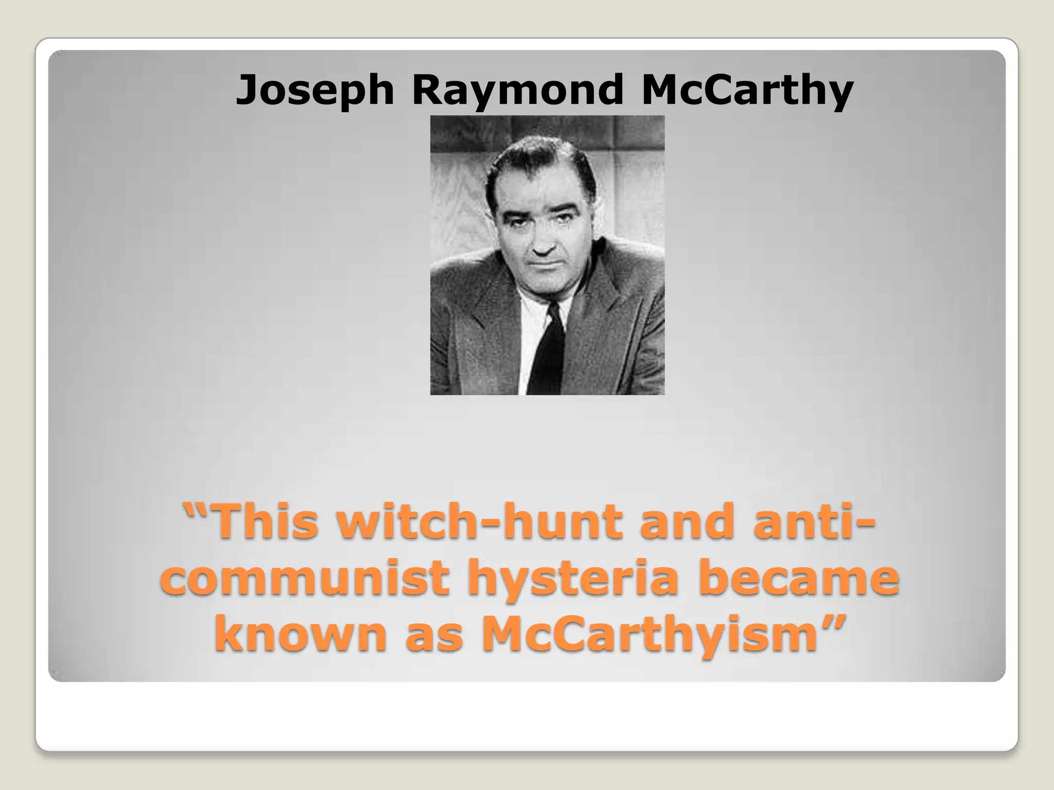 McCarthyism & The Crucible | PPTX