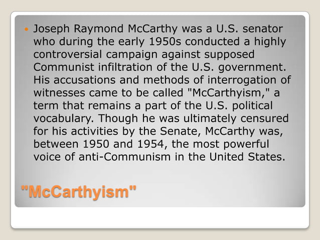 McCarthyism & The Crucible | PPTX