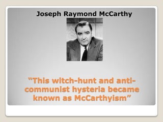 Mccarthyism And The Crucible