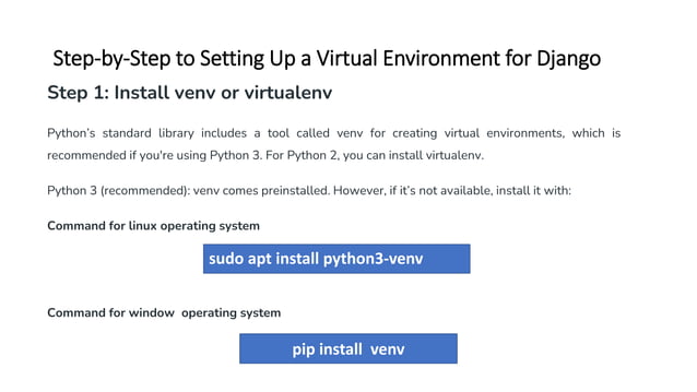 Virtual environment in python on windows / linux os | PPT