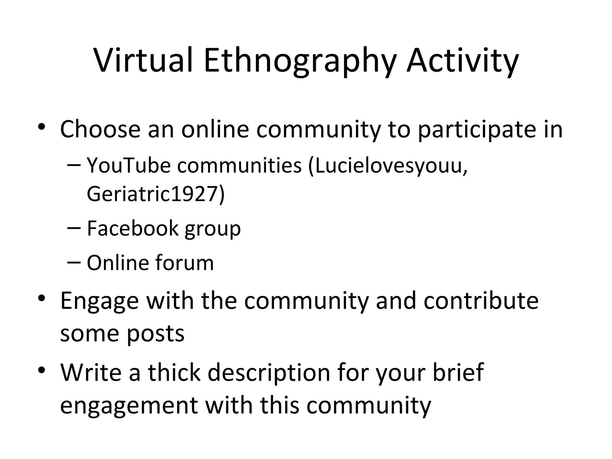 Virtual ethnography | PPT