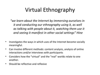Virtual ethnography | PPT