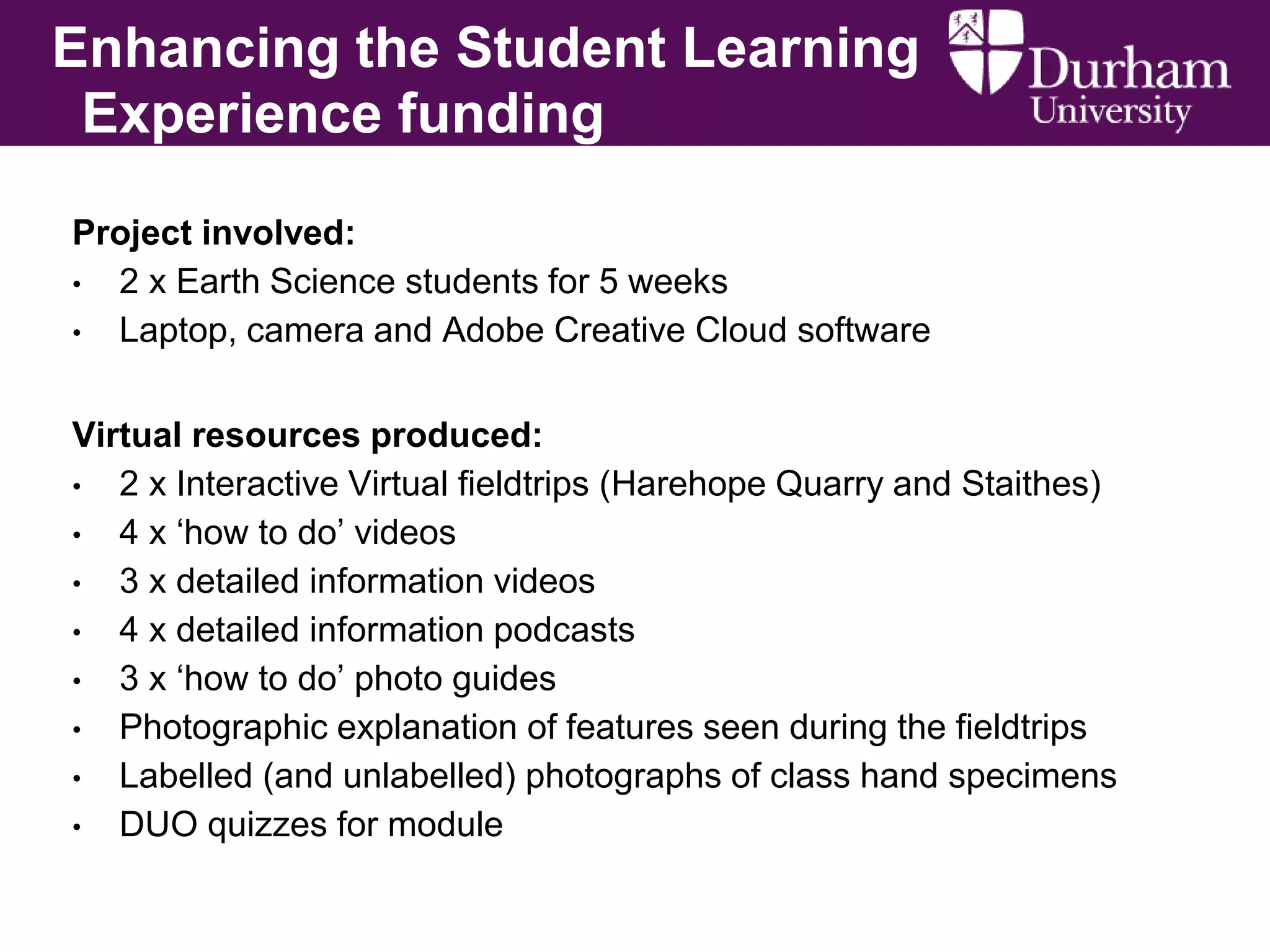 Preparing Virtual Fieldwork Resources for Foundation Students | PPT