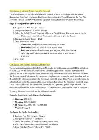 Palo Alto Virtual firewall deployment guide on OpenStack Cloud | PDF
