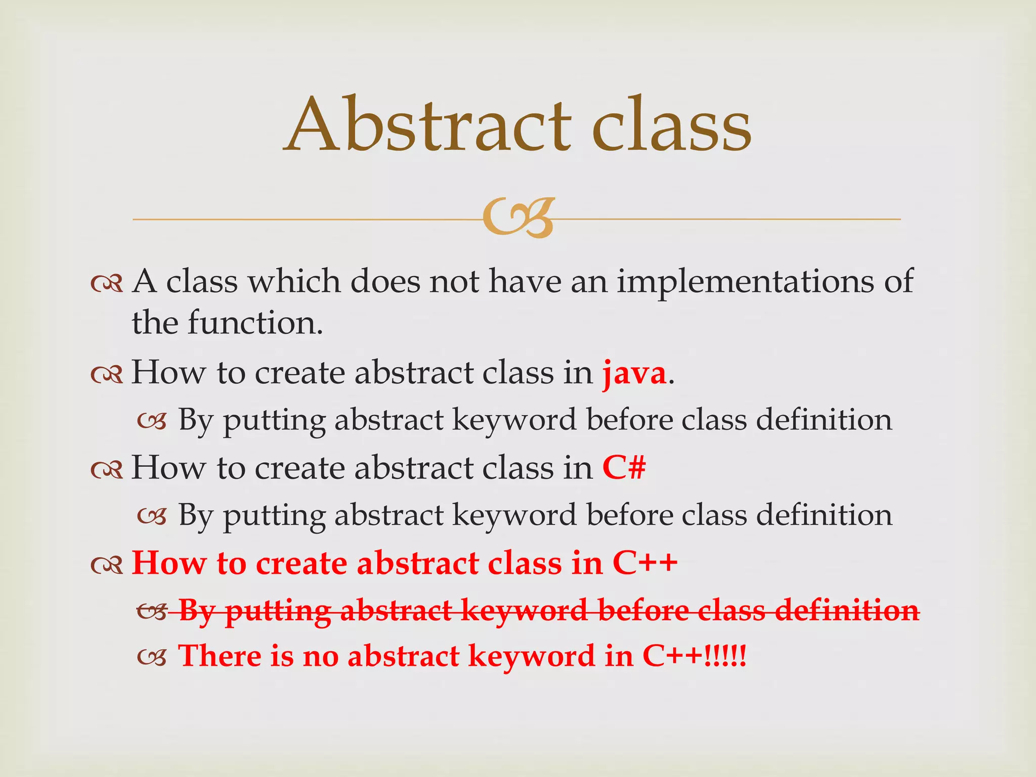 Virtual Function In C Pure Virtual Function Ppt