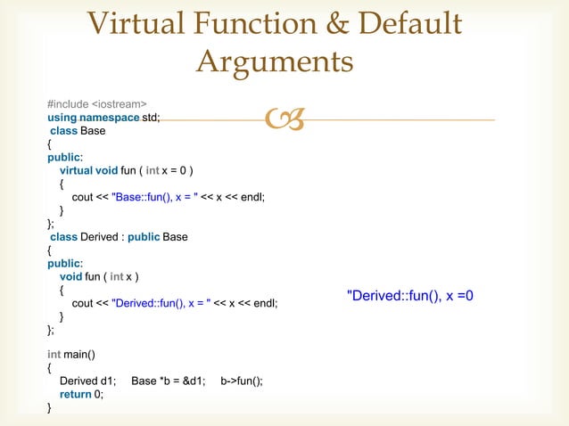 Virtual function in C++ Pure Virtual Function | PPTX | Programming ...
