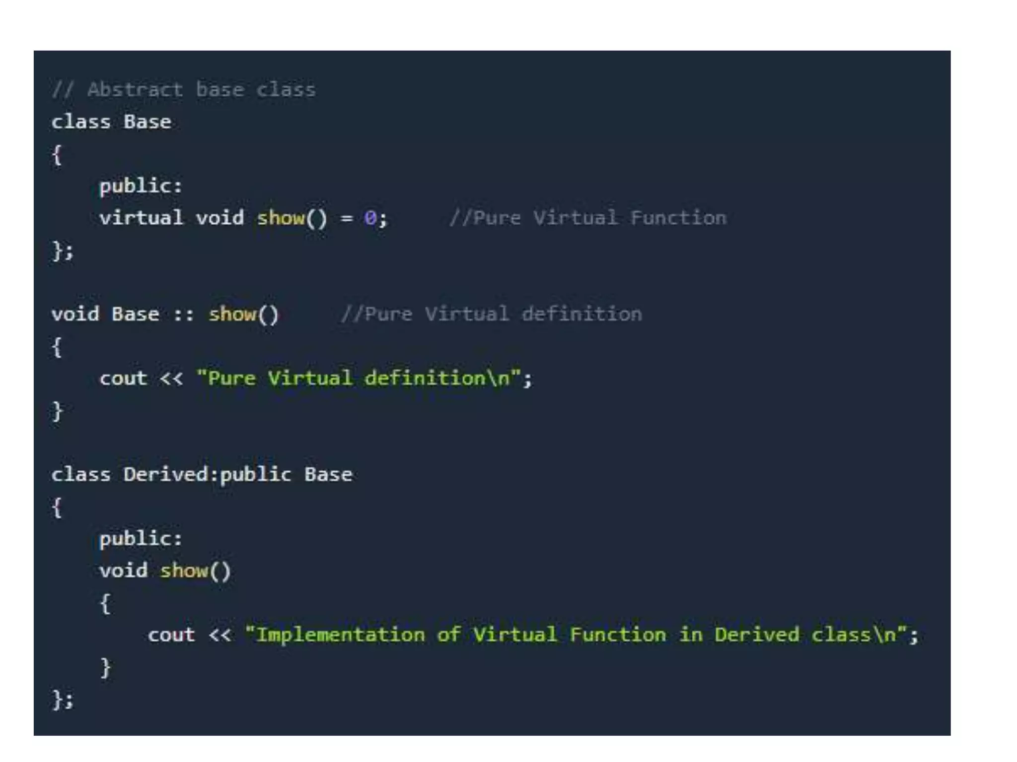 Virtual function and abstract class | PPTX