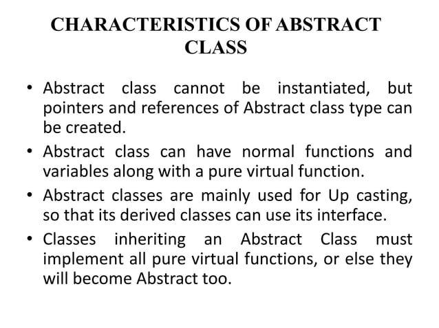 Virtual function and abstract class | PPT
