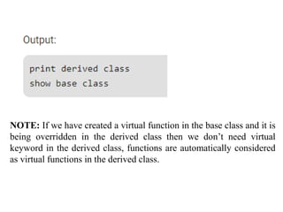 Virtual function and abstract class | PPT