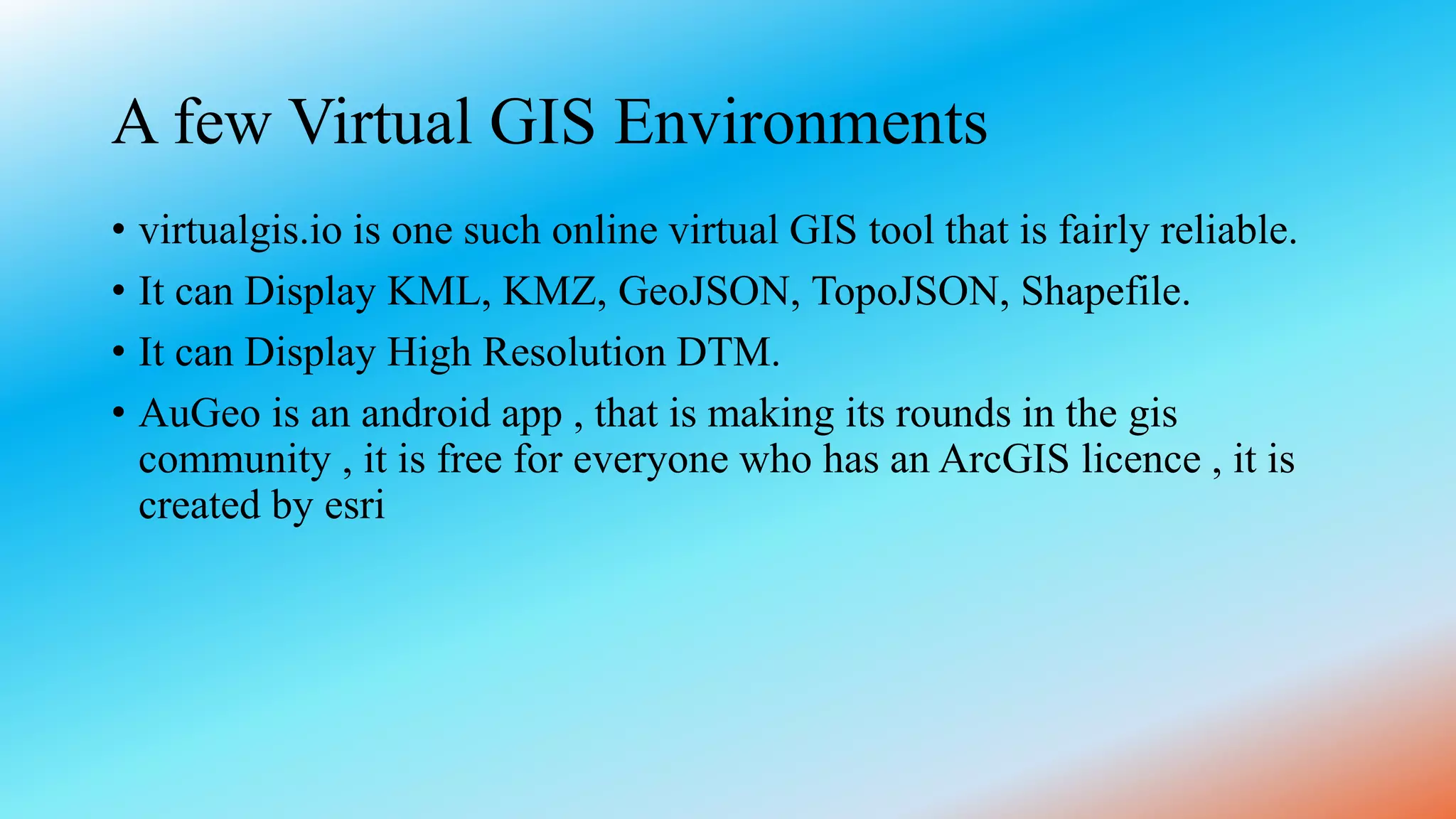 Virtual GIS Environment | PPTX