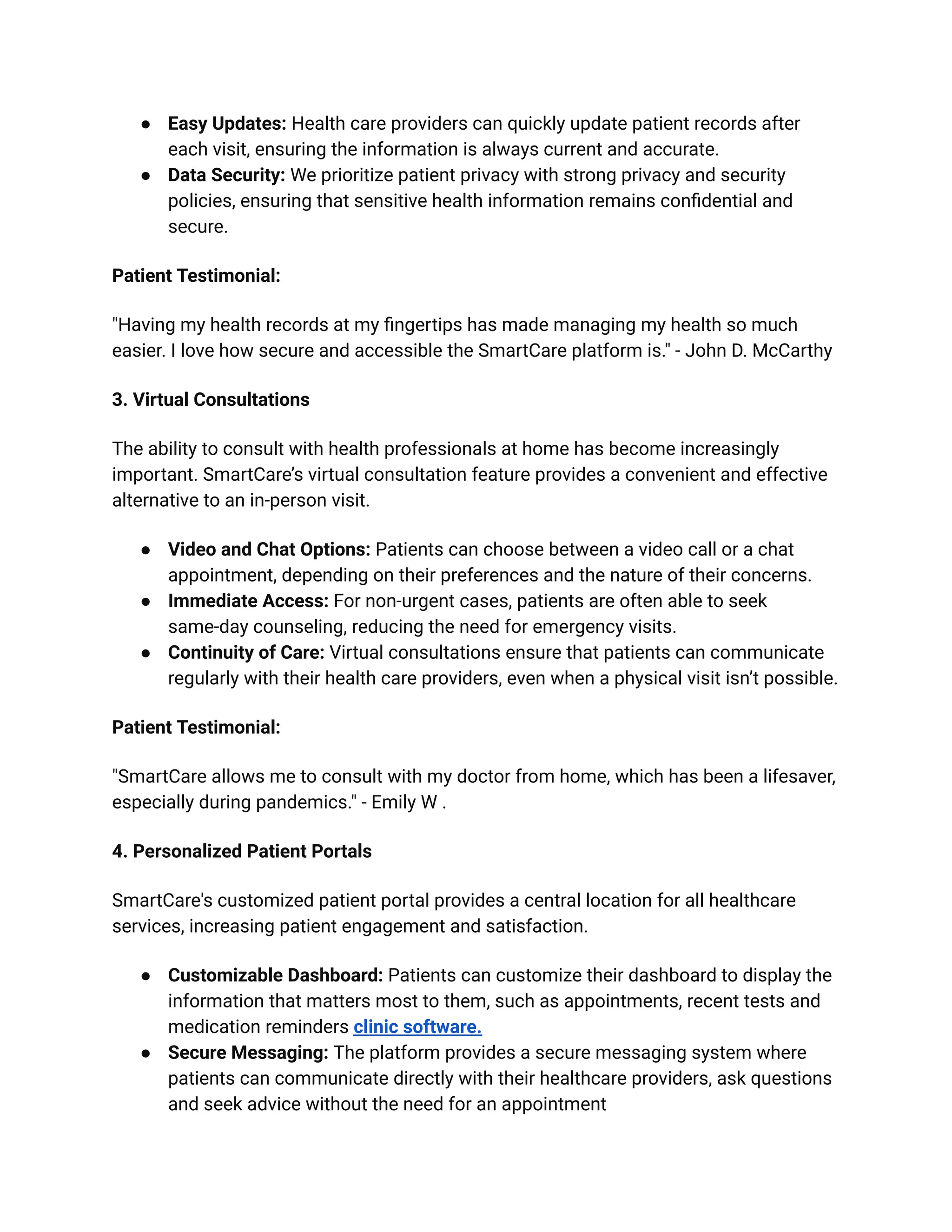 Top 5 Features of Our Healthcare Platform That Enhance Patient Experience. | PDF | Free Download
