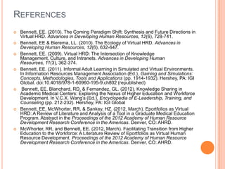 Virtual hrd and ePortfolios: Higher Education to Workforce Continuum | PPT