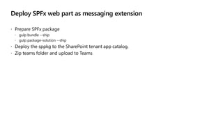 Virtual Hub - Host SharePoint Framework web part as MS Teams messaging extension | PPTX