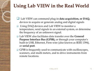 Virtual instrumentation (LabVIEW) | PPTX