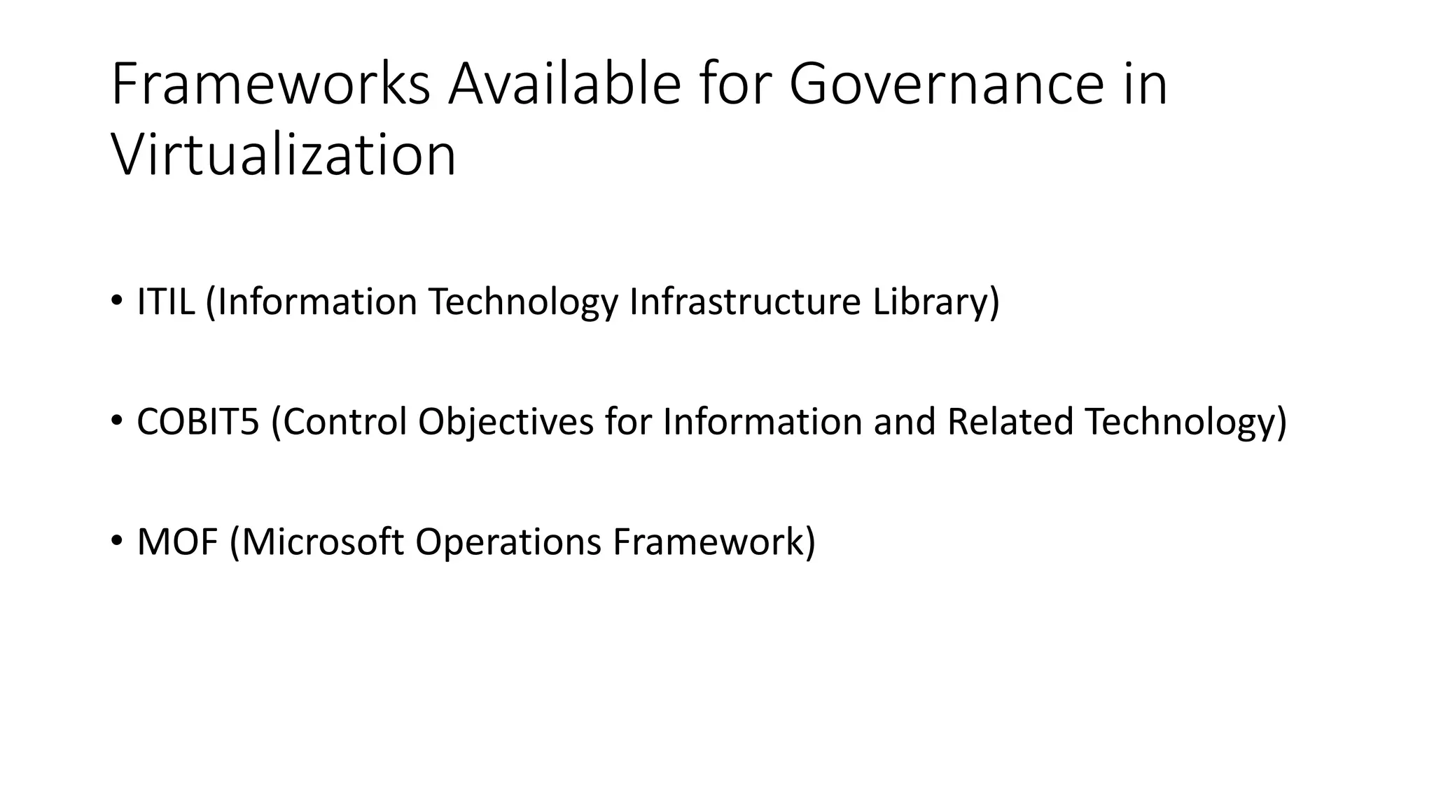 Virtualization infrastructure governance policies Gargee S Hiray | PPTX
