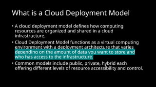 Virtualization Architecture, Cloud Deployment Models, and Service ...