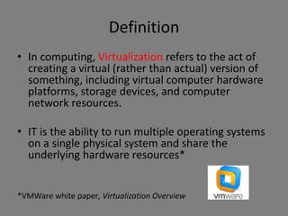 Virtualization&cloud computing | PPTX | Cloud Computing | Internet