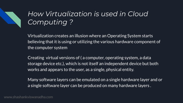 Virtualization in cloud computing | PDF