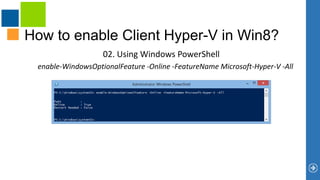 Virtualization with Client Hyper V in Windows 8 | PPTX | Operating Systems | Computer Software ...