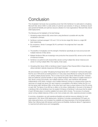 Virtualizing Microsoft SQL Server 2008 with Citrix XenServer | PDF