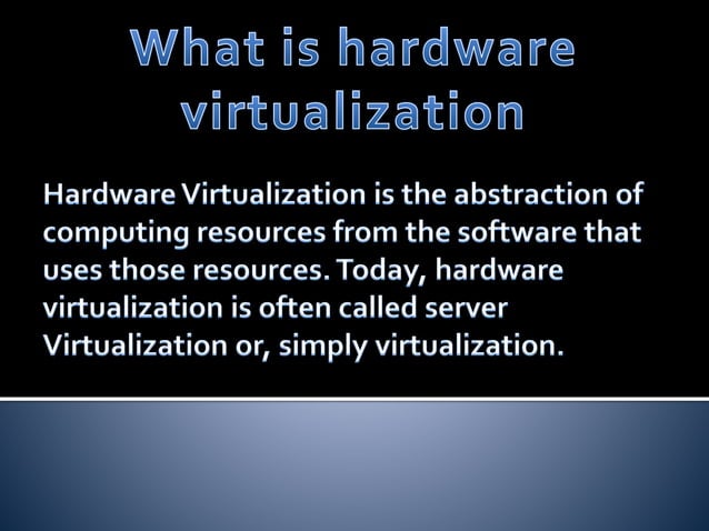 hardware Virtualization | PPT