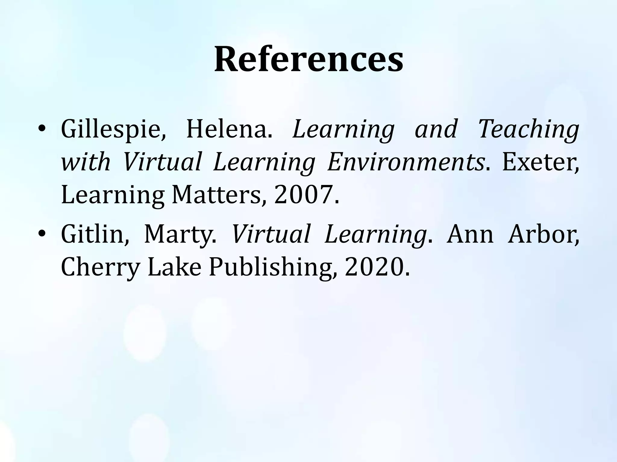 virtual learning environment | PDF