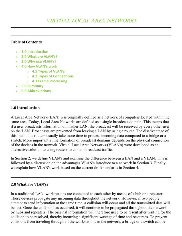 Virtual local area networks | PDF
