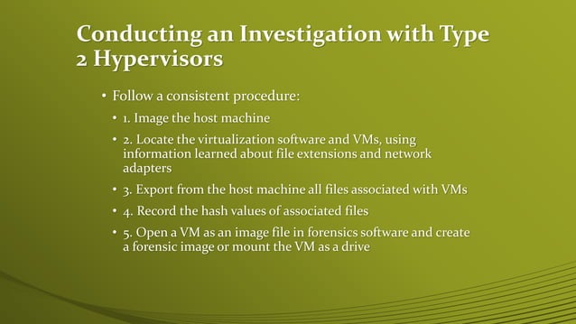 Virtual Machine Forensics | PPTX | Operating Systems | Computer ...