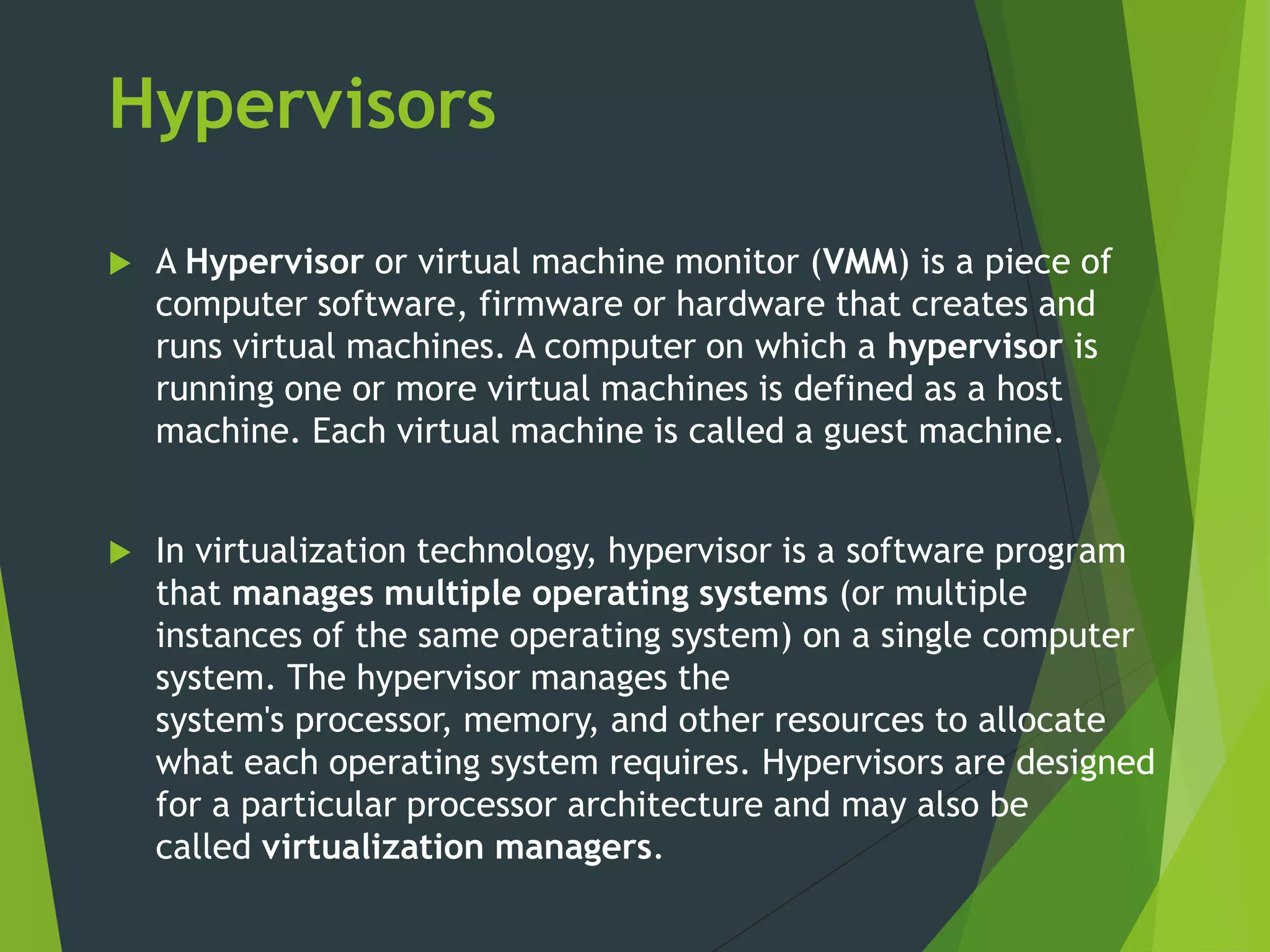 Virtual Machine Migration & Hypervisors | PPTX