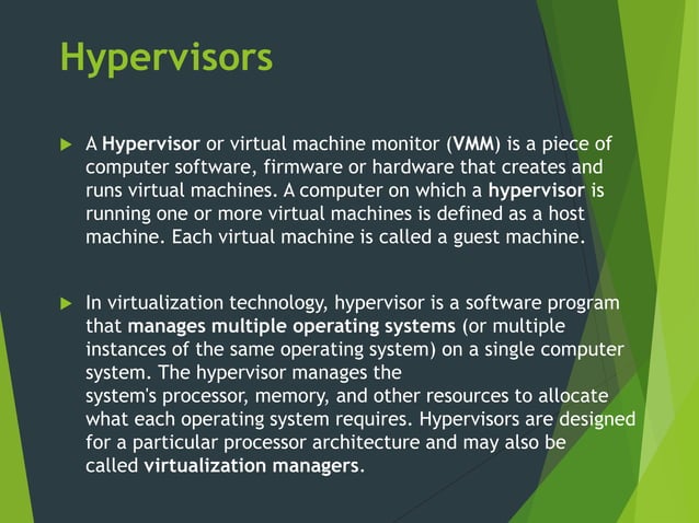 Virtual Machine Migration & Hypervisors | PPTX | Operating Systems | Computer Software and ...